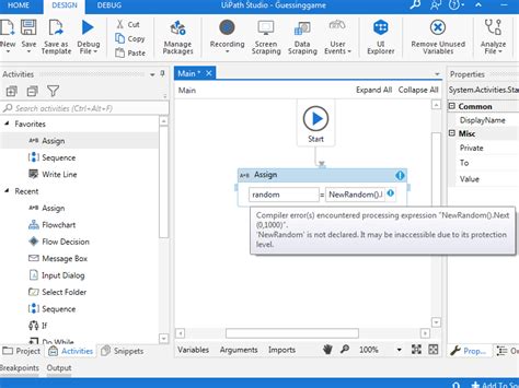 Workflow Advance Using Assign Activity Error How To Solve This
