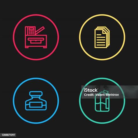 라인 잉크 병 프린터 잉크 파일 문서 및 복사 기계 아이콘을 설정합니다 벡터 Cmyk에 대한 스톡 벡터 아트 및 기타 이미지 Cmyk 건강 검진 건강관리와 의술