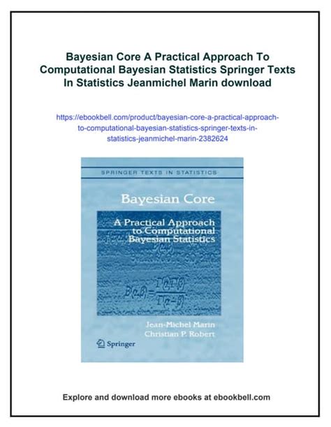 Bayesian Core A Practical Approach To Computational Bayesian Statistics