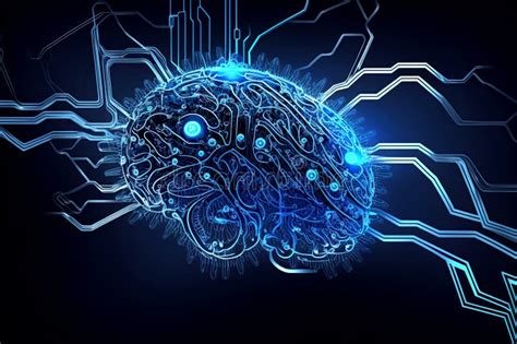 Digital Brain With Neural Connections Concept Of Artificial Intelligence Stock Illustration