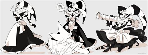 Voidseeker Asmodeus Helluva Boss Helluva Boss Highres Babes Apron Black Dress