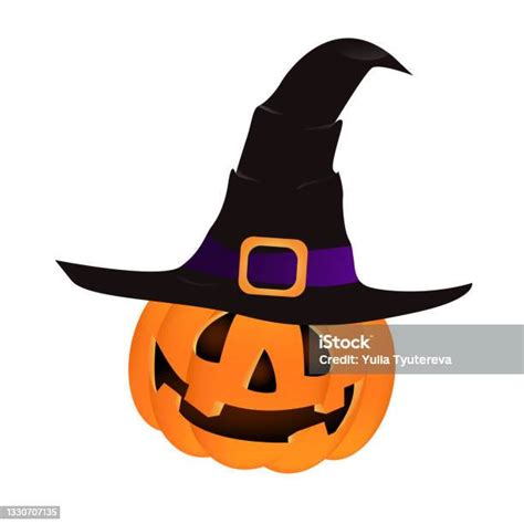 흰색 배경에 만화 스타일의 할로윈 마녀 모자에 호박 축제 벡터 일러스트레이션 할로윈의 휴일 계절에 대한 스톡 벡터 아트 및 기타 이미지 Istock