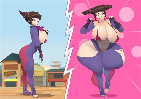 Rule 34 1girls Big Breasts Commoddity Hourglass Figure Juri Han Street Fighter Thick Thighs