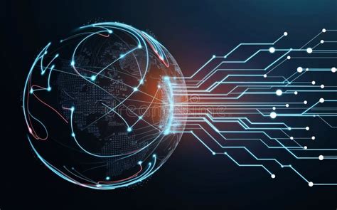 Ai Generated Globe With Interconnected Lines And Dots Abstract Technology Stock