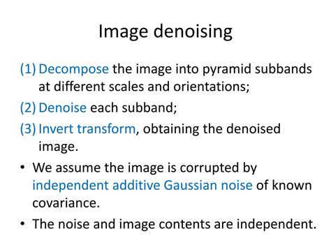 Ppt Image Denoising Using Scale Mixtures Of Gaussians In The Wavelet Domain Powerpoint