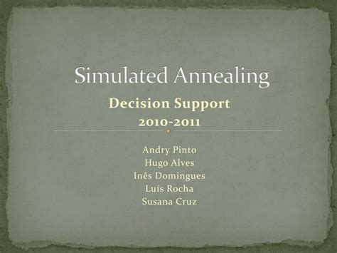Ppt Simulated Annealing Powerpoint Presentation Free Download Id