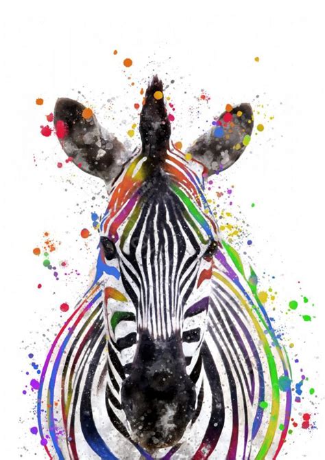 Rainbow Zebra Print Wall Art Printable Prints