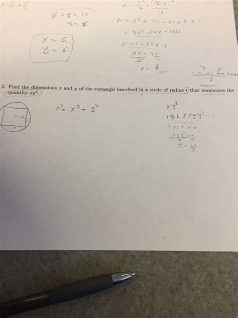 Solved Find The Dimensions X And Y Of The Rectangle Chegg