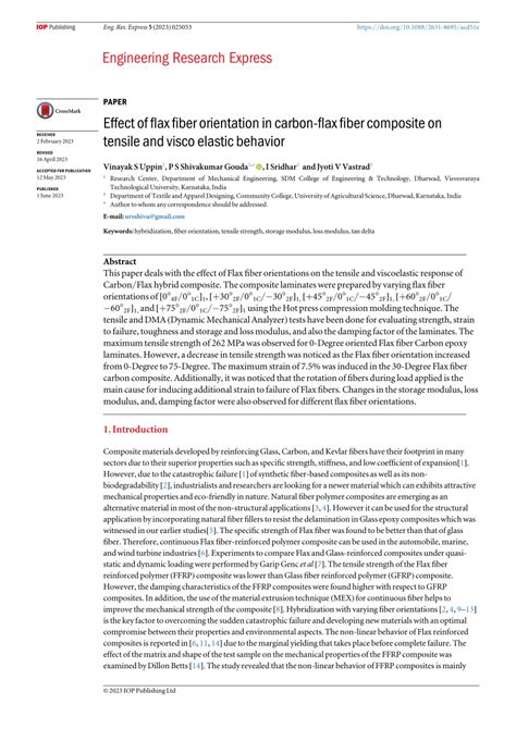 Effect Of Flax Fiber Orientation In Carbon Flax Fiber Composite On Tensile And Visco Elastic