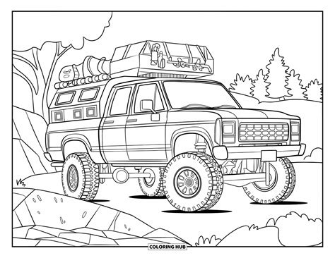 Lifted Truck Coloring Pages Printable
