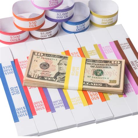 Pack Of Money Band Bundles For Bill Wrappers