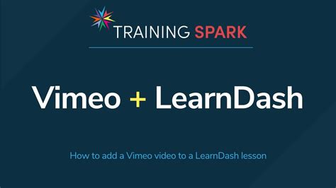 How To Add A Vimeo Video To A Learndash Lesson Youtube