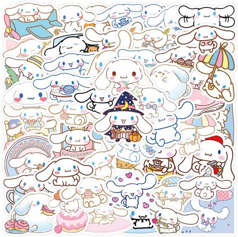 120 Pcs Cinnamoroll Stickers Cute Cinnamoroll Cartoon Stickers Kawaii Vinyl