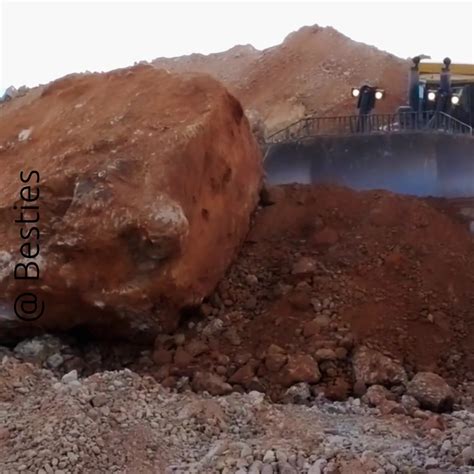Dozer D10t Works Pushing Very Large Rocks Rock Dozer D10t Works Pushing Very Large Rocks