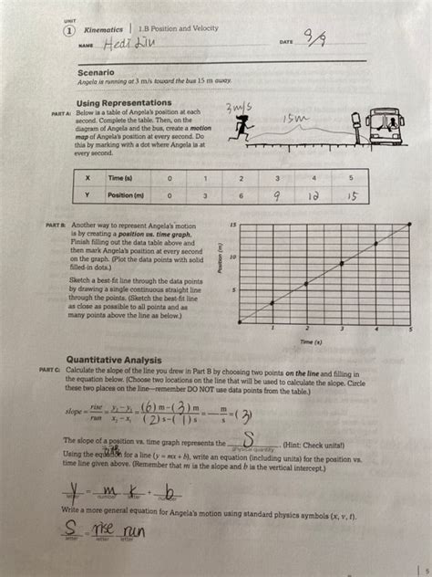 Solved UNIT Kinematics Position And Velocity Hedi Lin Chegg Com