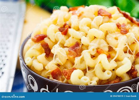 Mac And Cheese With Bacon Stock Image Image Of Food 39478019