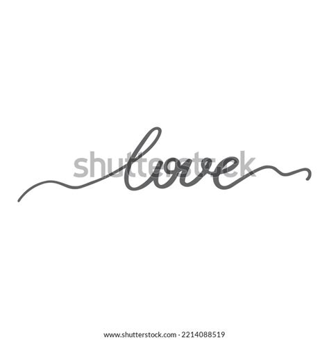 Love Continuous Line Script Cursive Text Stock Vector Royalty Free