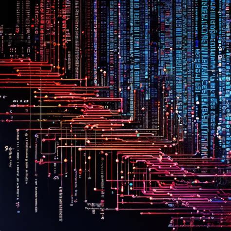 Binary Code Sparkling Cyberspace Matrix Background Premium Ai