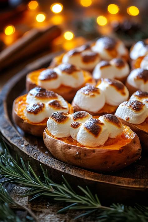 Baked Sweet Potatoes With Marshmallow Topping A Classic Holiday Side
