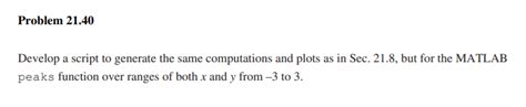 Solved Problem Use The Diff Y Command To Develop A Chegg