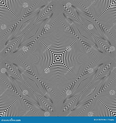 Seamless Geometric Op Art Convex Pattern Lines Texture Stock Vector Illustration Of Square