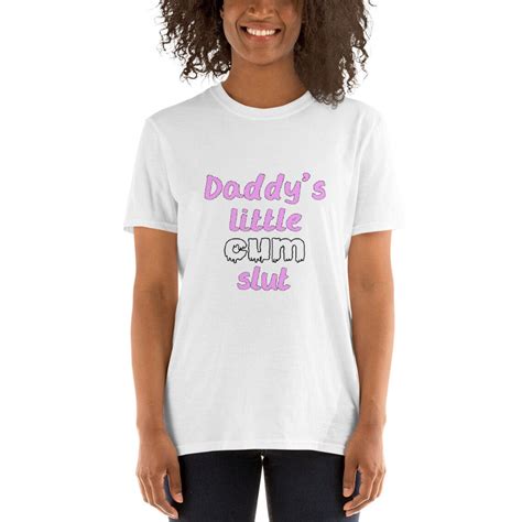 Daddys Little Cum Slut Shirt Ddlg Tshirt Daddy Dom Etsy Uk