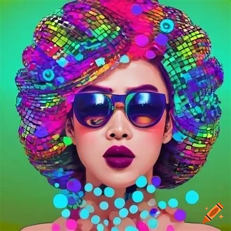 Asian Woman Funk Themed Character Retro Inspired Makeup Wild And