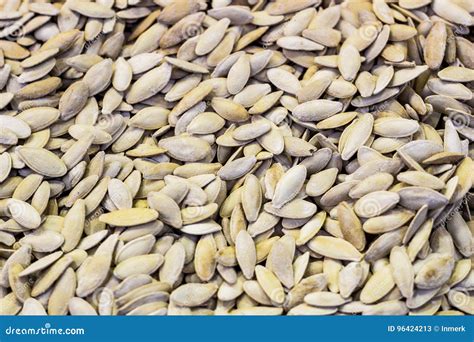 Large Dried Melon Seeds On The Market Close Up Stock Image Image Of