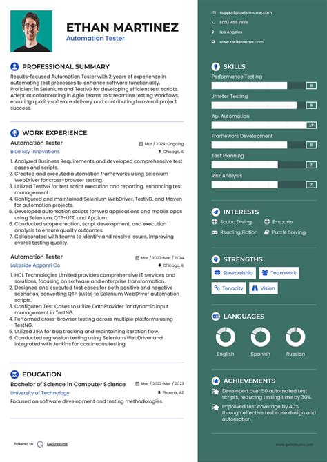 10 Automation Tester Resume Samples And Templates For 2025