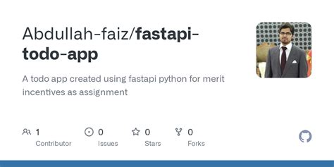 Github Abdullah Faizfastapi Todo App A Todo App Created Using