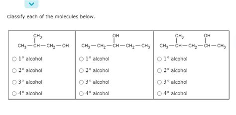 [solved] classify each of the molecules below ch3 oh ch3 oh ch3 ch