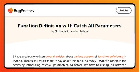 Function Definition With Catch All Parameters Bugfactory