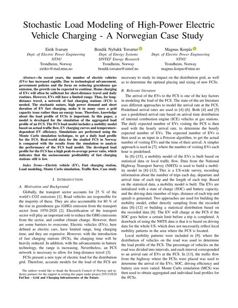Pdf Stochastic Load Modeling Of High Power Electric Vehicle Charging