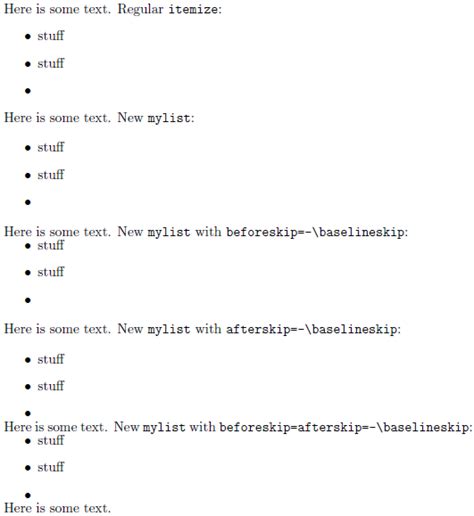 Lists How To Control Spacing In End Of Itemize TeX LaTeX Stack Exchange