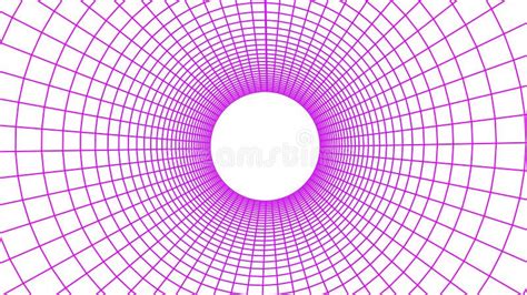 Flight Seamless Grid Net Polygonal Wireframe Abstract Retro Tunnel Drawing Illustration