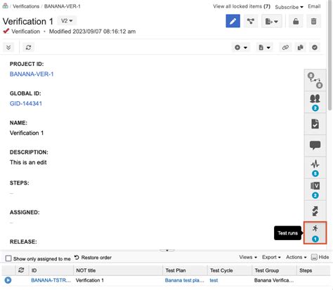 Using The Test Runs Widget