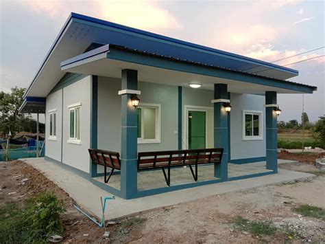 บ้านเล็กๆ บ้านชั้นเดียวสไตล์โมเดิร์น หลังคาเพิงแหงน ขนาด