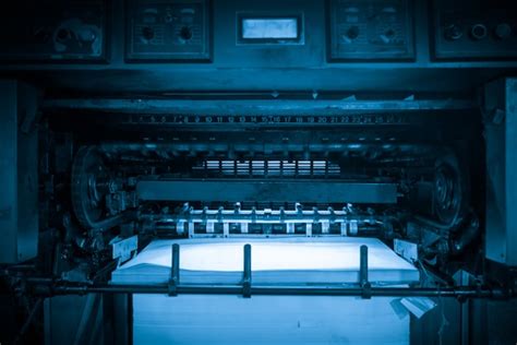 Premium Photo The Offset Press In The Production Process Is In The Printing Factory