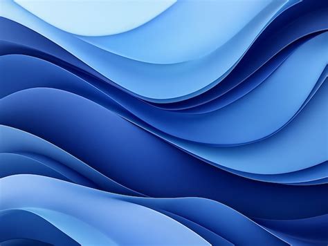 Abstract Fluid Blue Wave Design With Soft Gradients And Smooth Curves Creating A Calm Minimalist