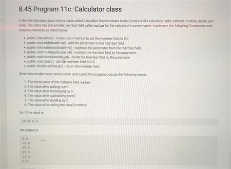 solved in the file calculator java write a class called