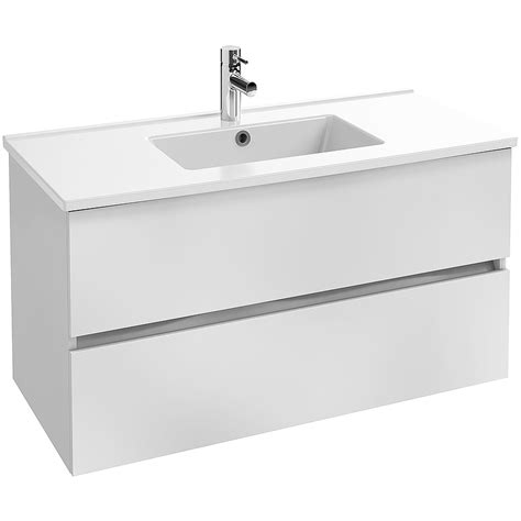 Тумба под раковину Jacob Delafon Tolbiac 98.5 см монтаж Белый глянцевый ...