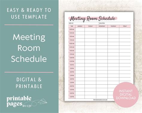 Meeting Room Schedule Conference Room Reservation Sign Up Meeting Room