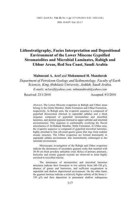 Lithostratigraphy Facies Interpretation And Depositional Environment