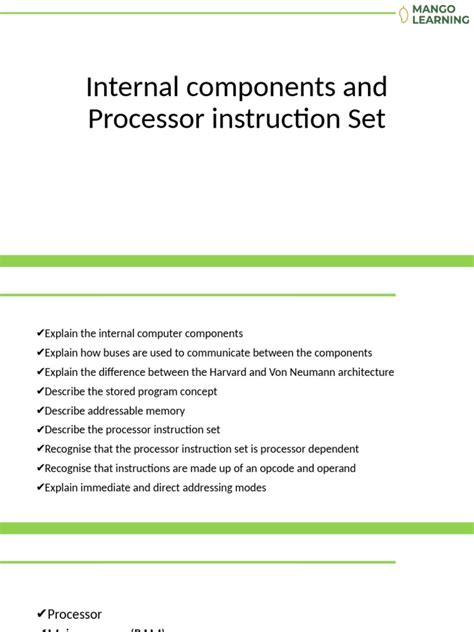 Internal Components Pdf Computer Data Storage Central Processing Unit