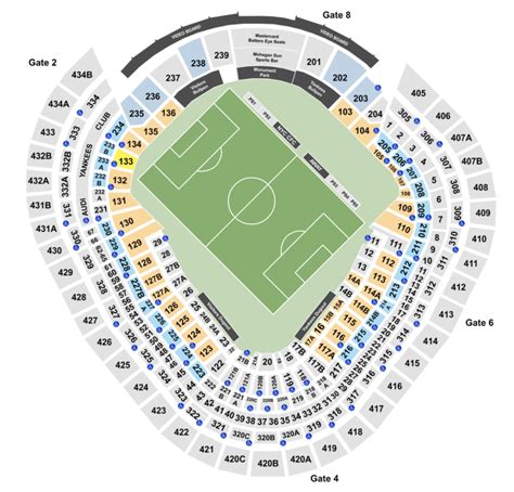 Yankee Stadium Pinstripe Bowl Seating Chart Stadium Seating Chart