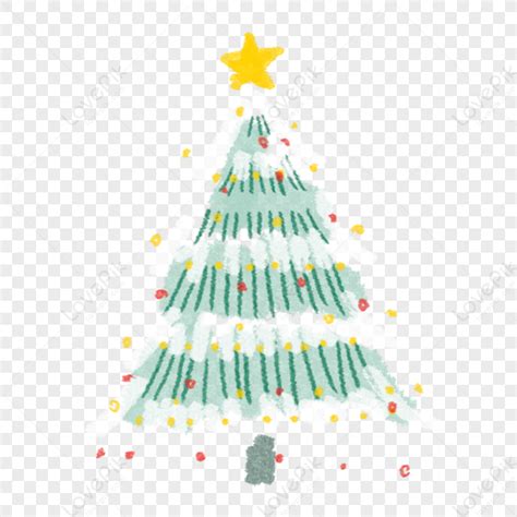 화려한 공 장식 노란색 별 크리스마스 일러스트 크레용 트리행복했어빨간 Png 일러스트 무료 다운로드 Lovepik