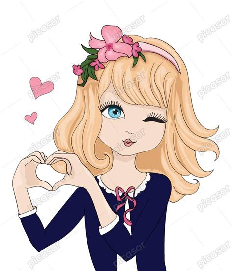 وکتور دختر نوجوان کارتونی پیکاسور