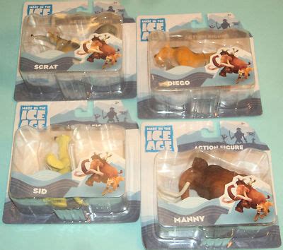 Ice Age 4 Continental Drift Scrat Manny Diego Sid Action Figure Set Of