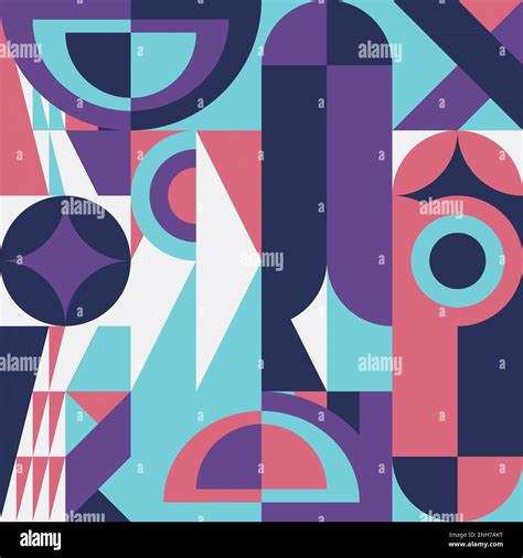 Bauhaus Style Abstract Geometric Seamless Pattern Contemporary Seamless Pattern Fashionable