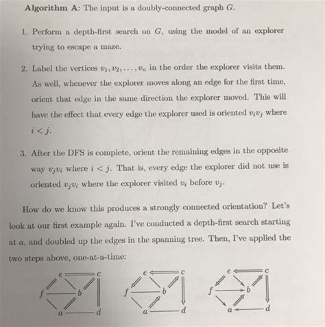 Solved Algorithm A The Input Is A Doubly Connected Graph G